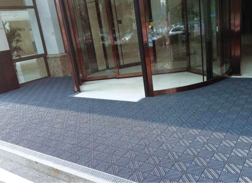 Non-slip perforated water-resistant modular mats - T